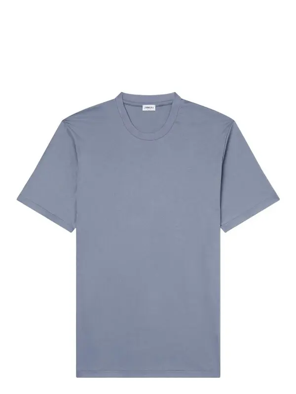 Zimmerli Sea Island Cotton-jersey T-shirt - Blue