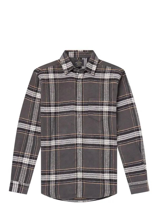 Portuguese Flannel Spindle Checked Cotton-flannel Shirt - Gray
