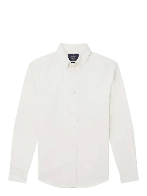Portuguese Flannel Montebelo Button-down Collar Cotton-poplin Shirt - Cream