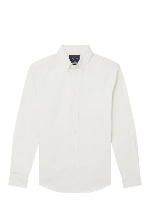 Portuguese Flannel Montebelo Button-down Collar Cotton-poplin Shirt - Neutrals