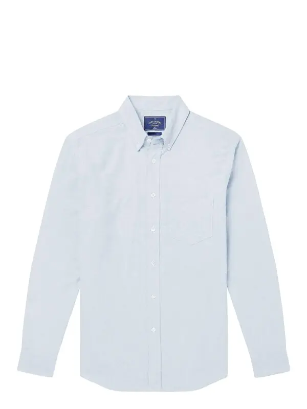 Portuguese Flannel Button-down Brushed-cotton Oxford Shirt - Light Blue