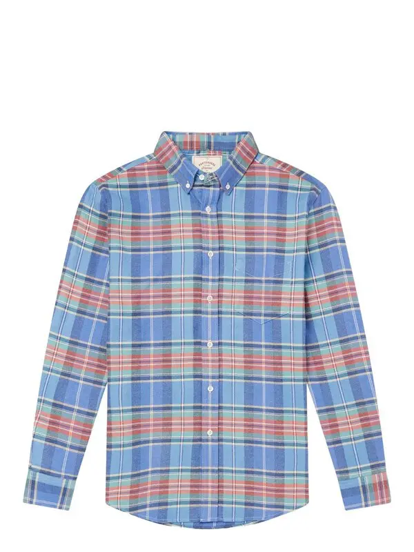Portuguese Flannel Lucia Checked Cotton-flannel Shirt - Blue