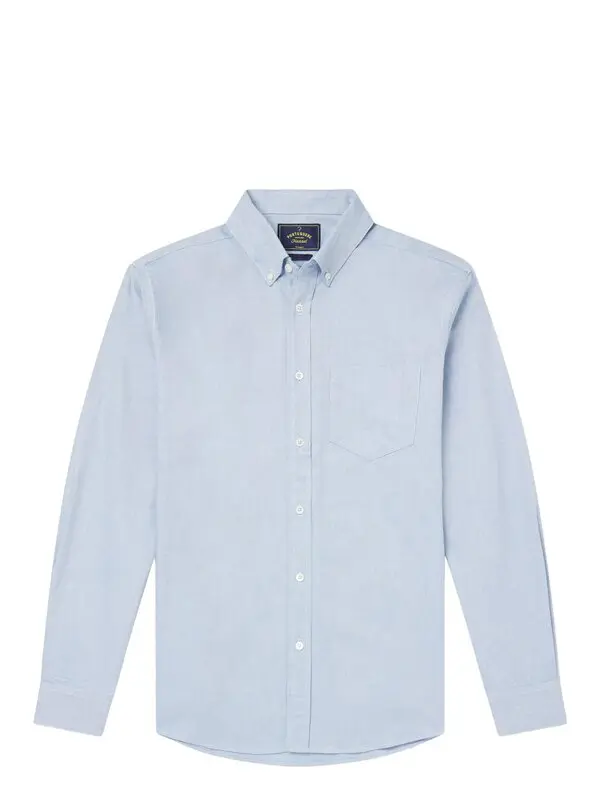 Portuguese Flannel Montebelo Button-down Collar Cotton-poplin Shirt - Blue