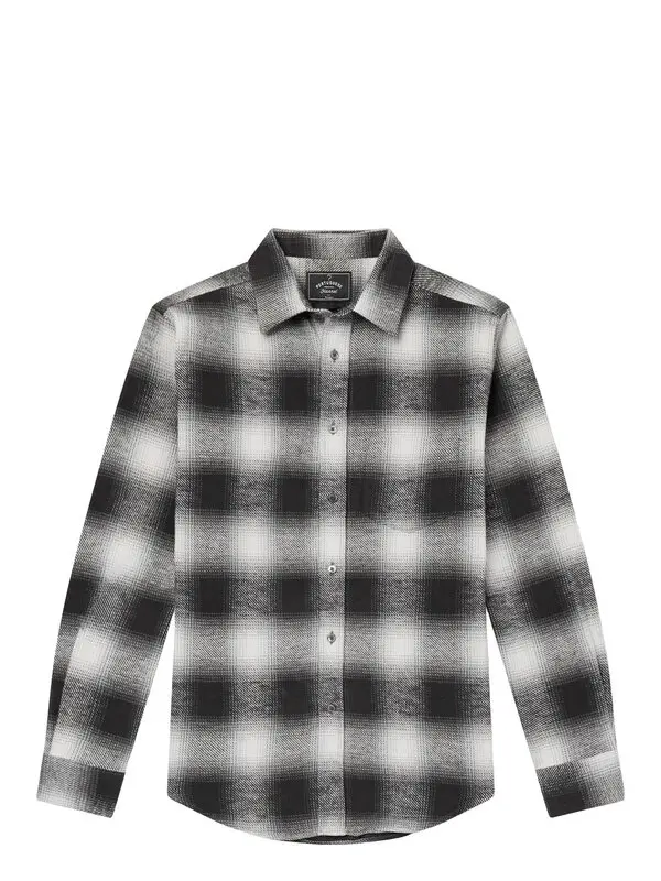 Portuguese Flannel Dune Checked Cotton-flannel Shirt - Black