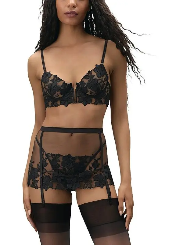 Bluebella Alara Mesh Suspender Skirt - Black