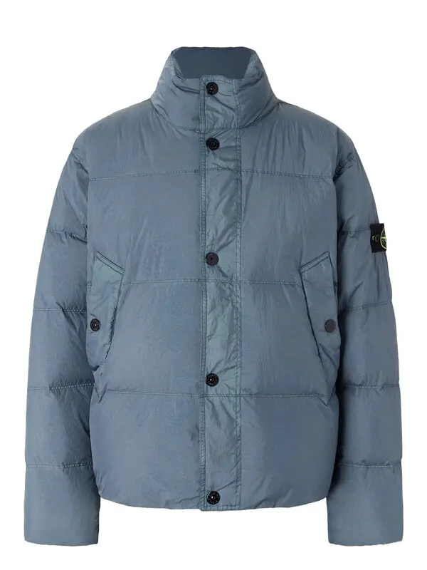 Stone Island Quilted Shell Down Jacket - Blue