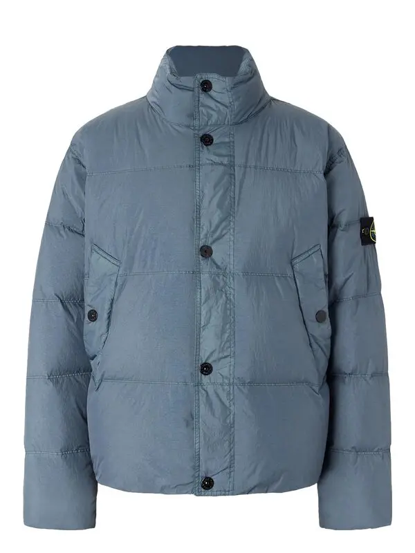Stone Island Quilted Shell Down Jacket - Blue