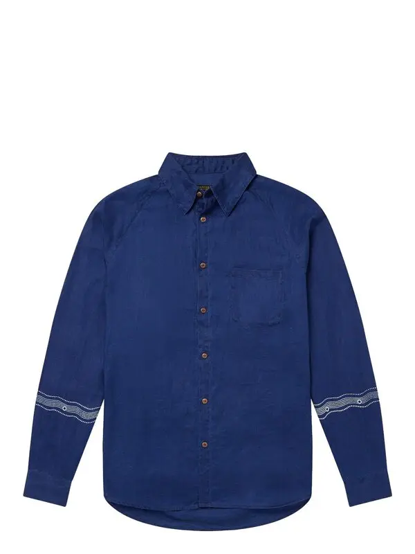 Kapital Printed Linen Shirt - Blue