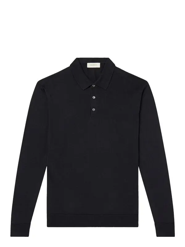 PIACENZA CASHMERE 1733 Wool And Silk-blend Polo Sweater - Black