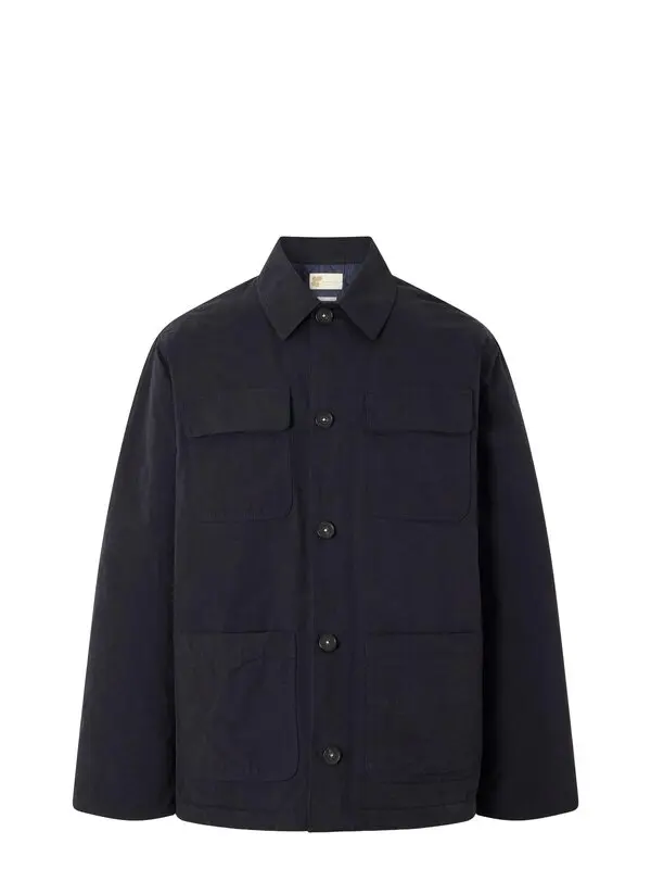 Massimo Alba Gran Torino Padded Canvas Overshirt - Navy