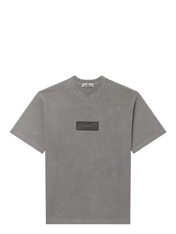 Stone Island Logo-print Cotton-jersey T-shirt - Gray