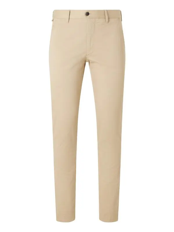 SLOWEAR Straight-leg Cotton-blend Twill Trousers - Neutrals