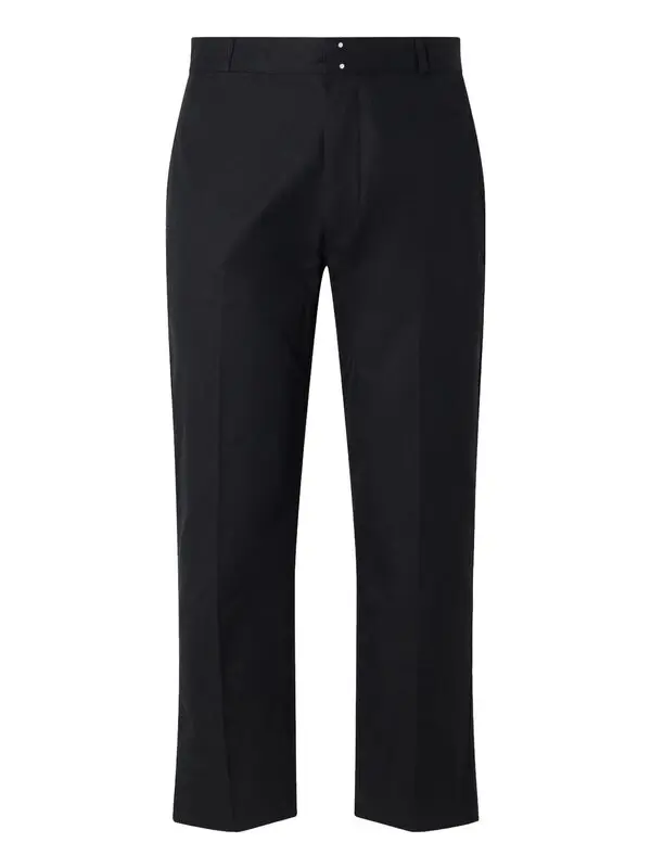 AMI Paris Parisian-fit Straight-leg Cotton-gabardine Trousers - Black