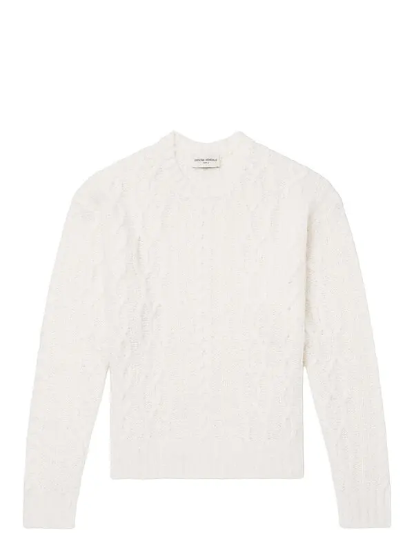 Officine Générale Remy Cable-knit Wool-blend Bouclé Sweater - Cream