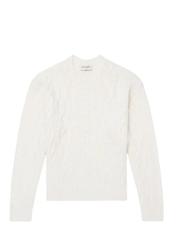Officine Générale Remy Cable-knit Wool-blend Bouclé Sweater - Neutrals