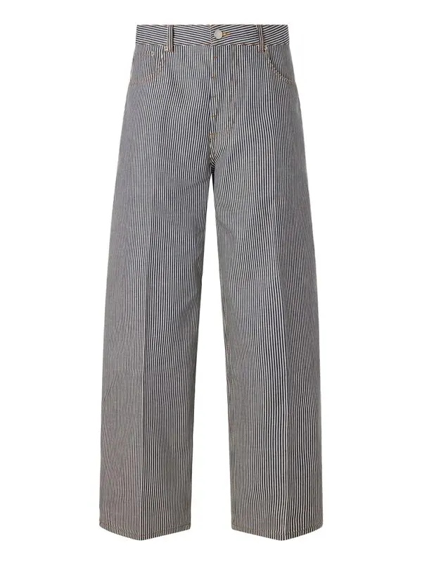 AMI Paris Wide-leg Striped Jeans - Blue