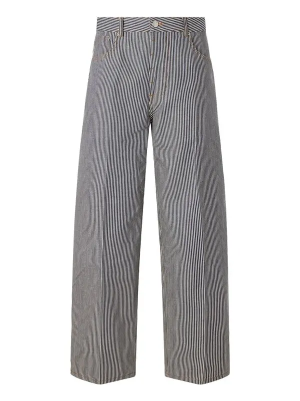 AMI Paris Wide-leg Striped Jeans - Blue