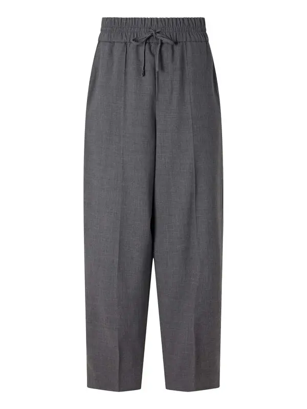AMI Paris Wide-leg Virgin Wool Trousers - Gray