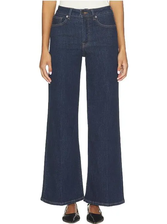 Good American High Palazzo Ankle Jeans In Blue - Indigo