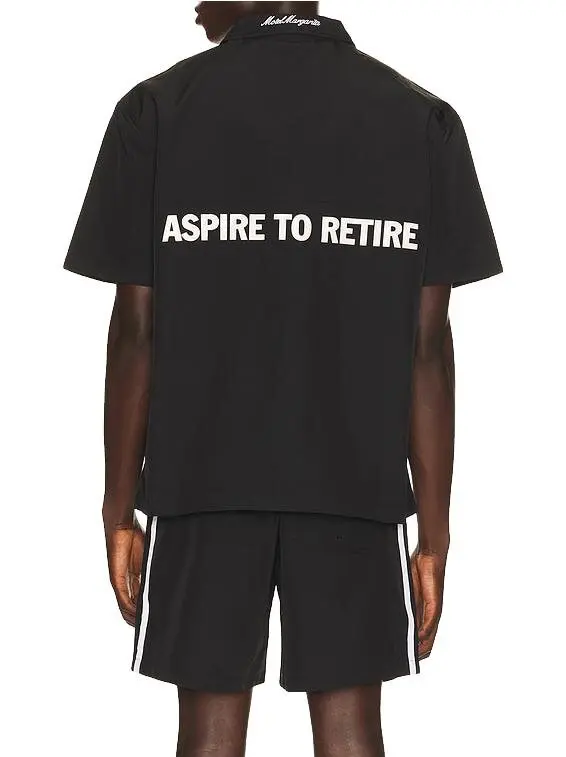 MOTEL MARGARITA Squal Quarter Zip Shirt - Black