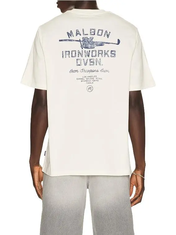 MALBON Vista Ironworks Tee In White - Ivory
