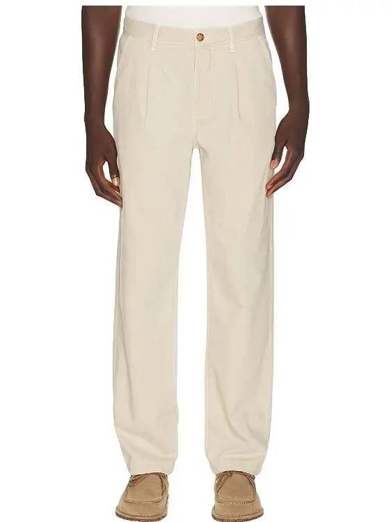 Marine Layer Relaxed Pleated Pant In Cream - Stone