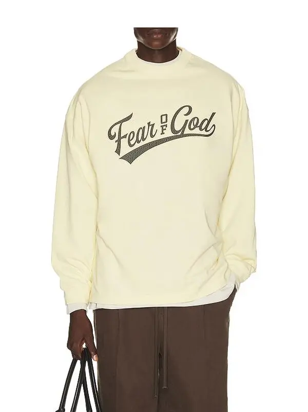 Fear Of God Merch Long Sleeve Tee In White - Chalk
