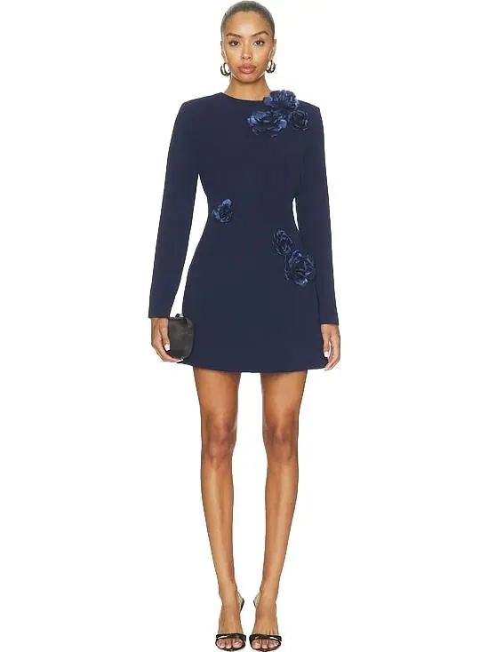 ELLIATT Leonara Long Sleeved Mini Dress In Navy - Deep Navy