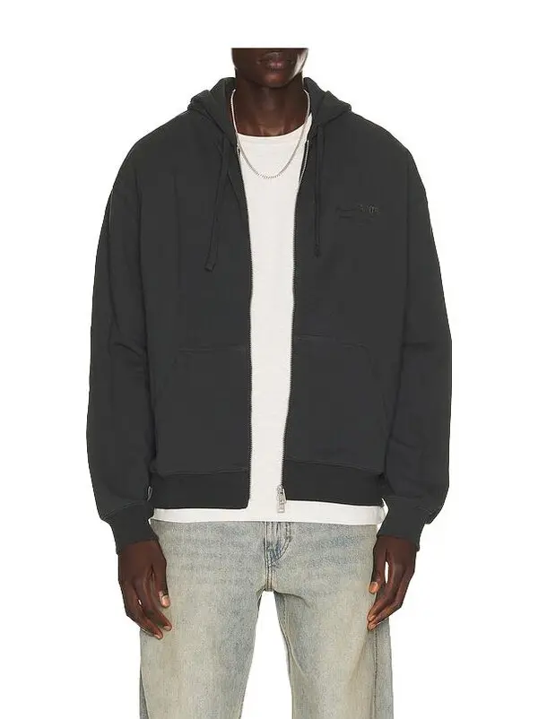 ALLSAINTS Xander Zip Through Hoodie In Grey - Carter Grey
