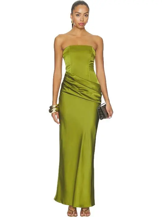 MORE TO COME Meriah Strapless Gown - Green
