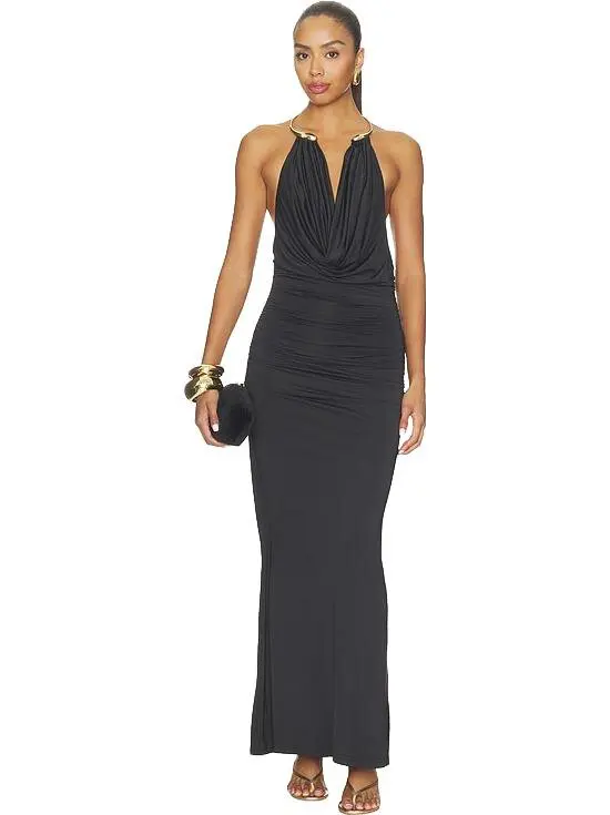 Superdown Delanee Halter Maxi Dress - Black