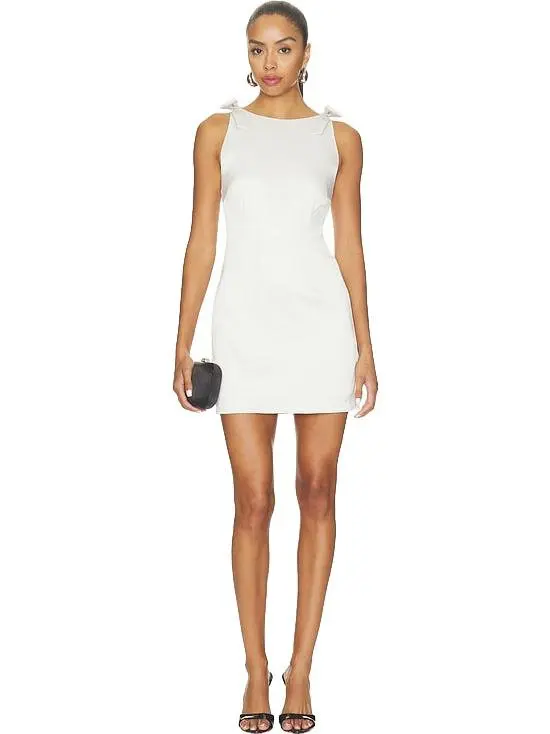 Alejandra Alonso Rojas Mini Dress With Bows In White - Ecru