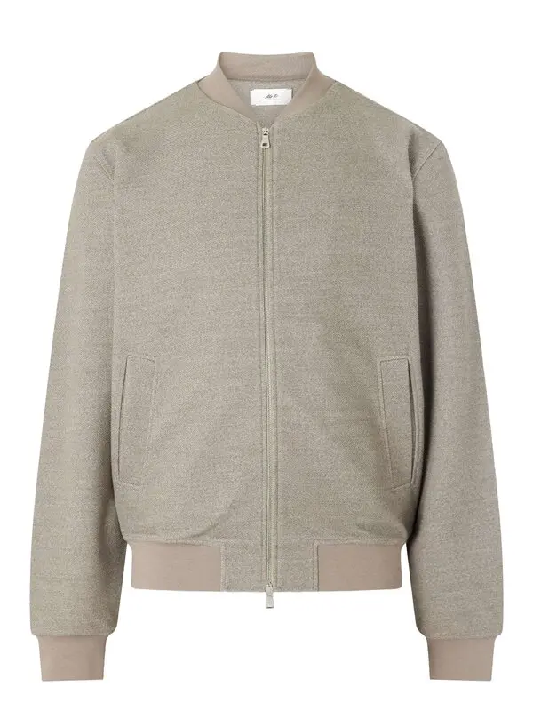 Mr P. Wool-blend Piqué Zip-up Bomber Jacket - Beige