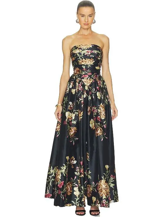 Hemant & Nandita Ruched Long Dress - Black