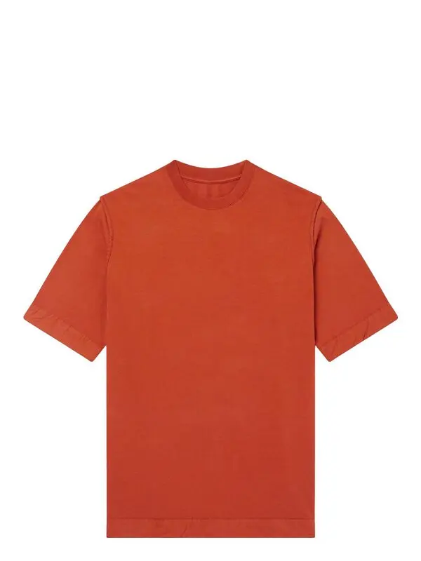 CASEY CASEY Felix Gabardine-trimmed Cotton-jersey T-shirt - Red