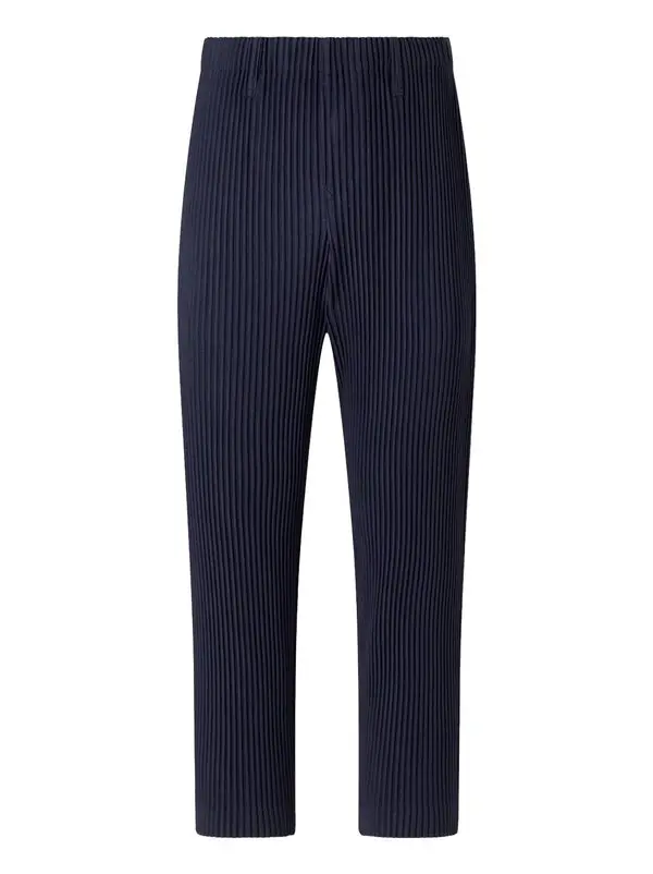 Issey Miyake Pleated Tapered-leg Trousers - Blue