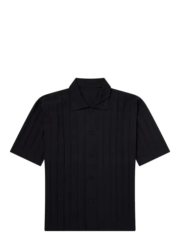 Issey Miyake Edge Pleated Shirt - Black