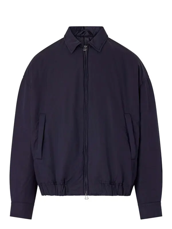 CASEY CASEY Meaux Cotton And Linen-blend Zip-up Jacket - Navy