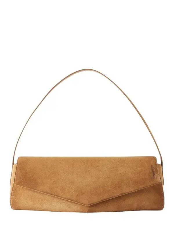 JIL SANDER Kante Suede Shoulder Bag - Tan