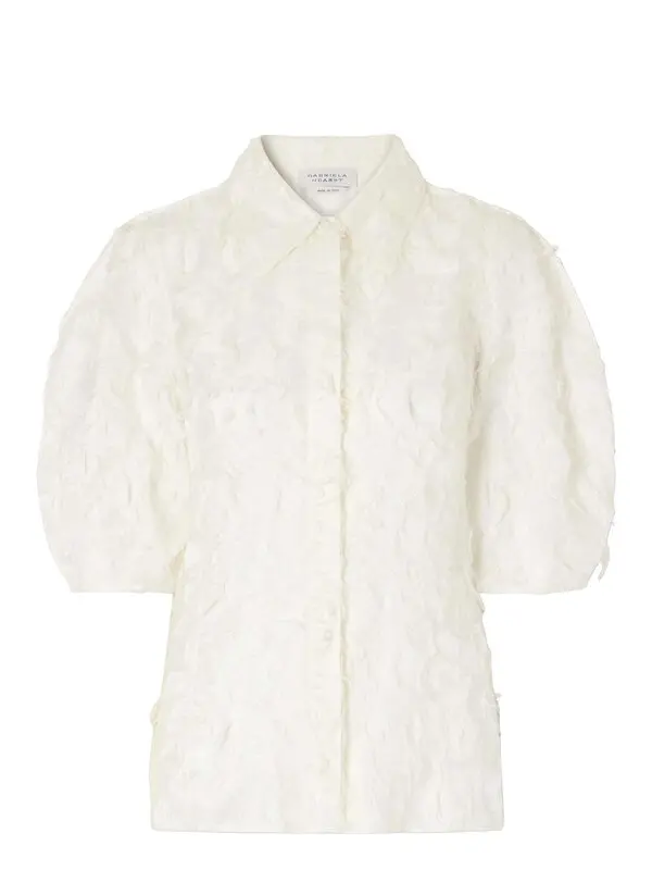 Gabriela Hearst Sansi Fil Coupè Silk And Wool-blend Blouse - Ivory