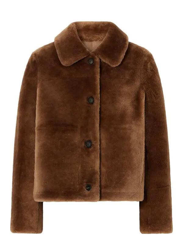 YVES SALOMON Shearling Jacket - Brown