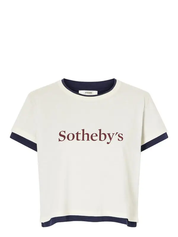 FRAME Sotheby's Printed Cotton-jersey T-shirt - Neutrals