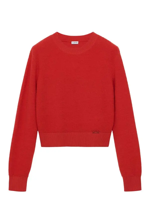 Loewe Wool-blend Embroidered Sweater - Red
