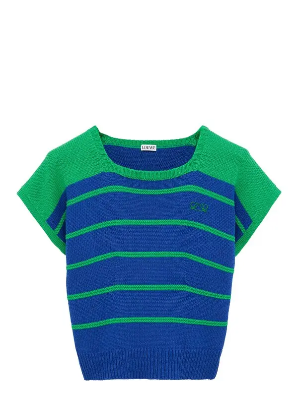 Loewe Cotton-wool Stripe Sweater - Blue