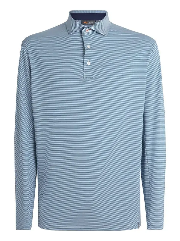 Kjus Stripe Soren Long-sleeve Polo Shirt - Blue