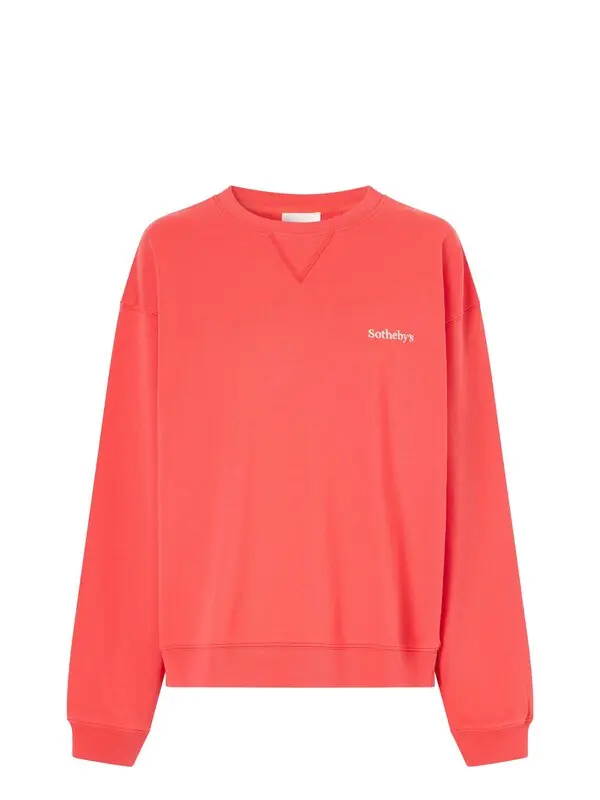 FRAME Sotheby's Logo-embroidered Cotton-jersey Sweatshirt - Red