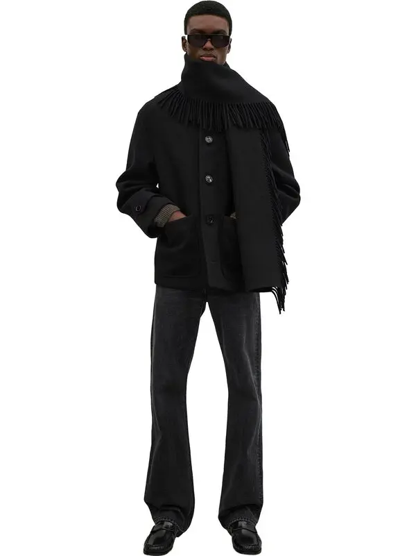 TOTEME Fringed Scarf Jacket - Black