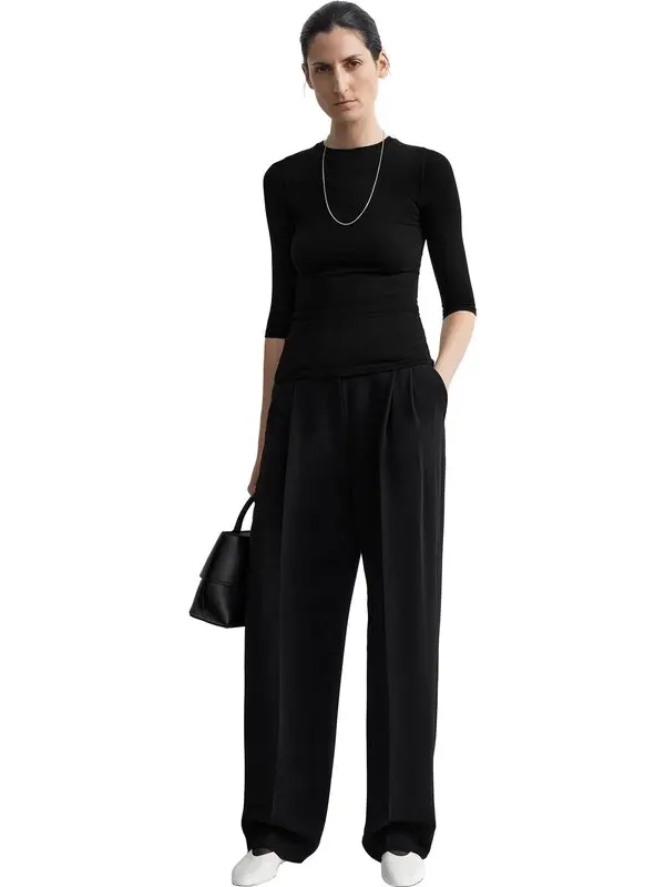 TOTEME Compact Jersey Top - Black