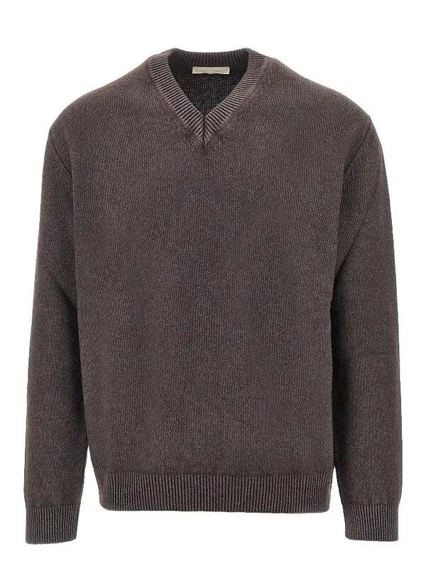 DANIELE FIESOLI Upcycled Cahmere V-neck Weater - Brown