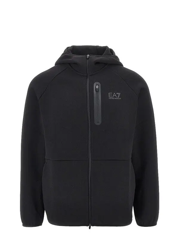 EA7 Natural Ventu7 Full-zip Hoodie - Black